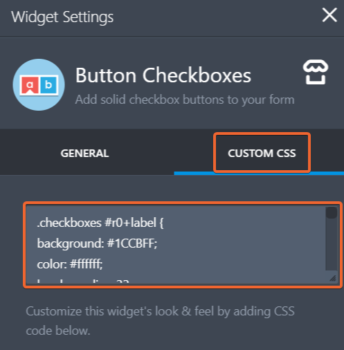 Inject custom CSS to widget
