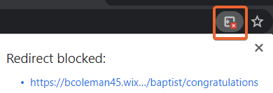 Redirect not working after form is embedded