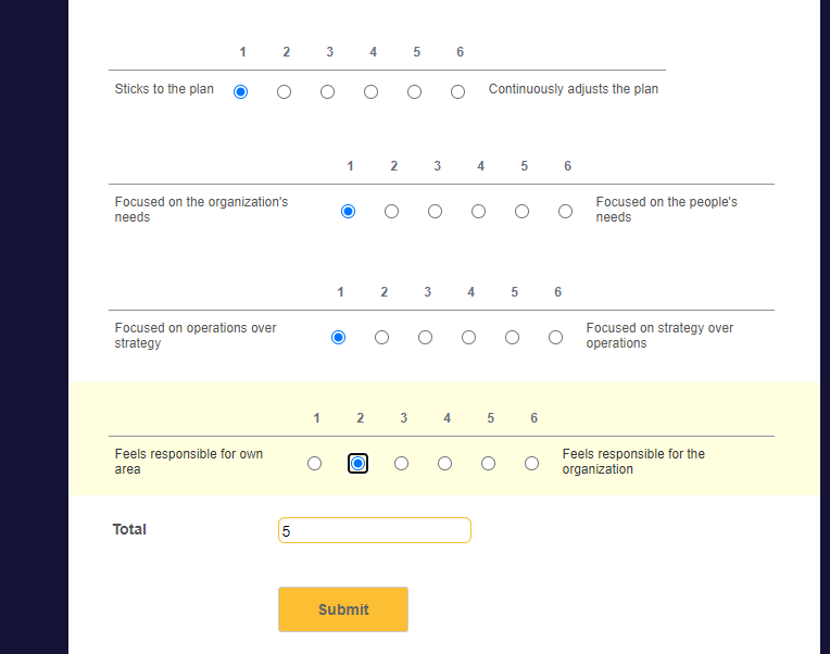 How can I calculate values using a rating scale