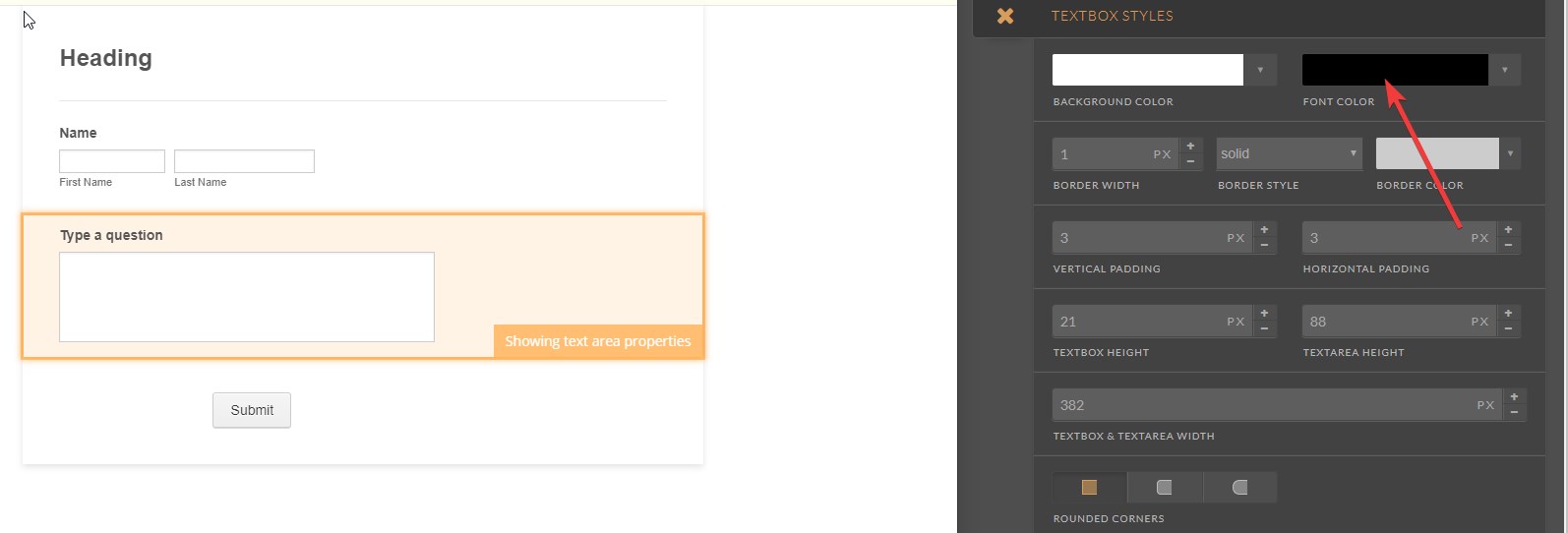 Configurable List Widget Customize Textarea Field