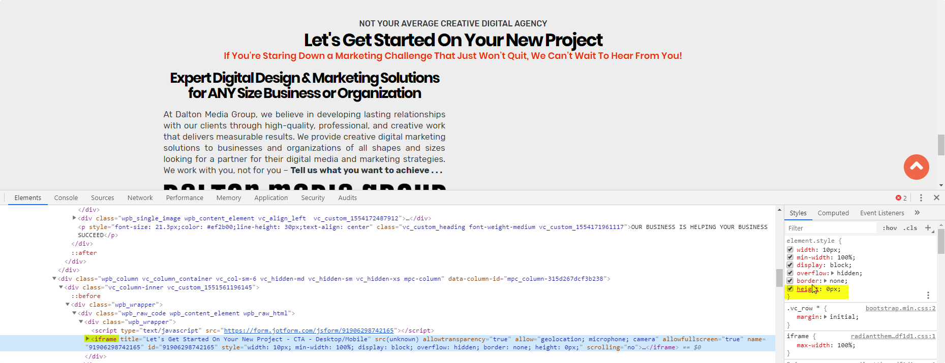My Form Displays Briefly then Disappears on My Website