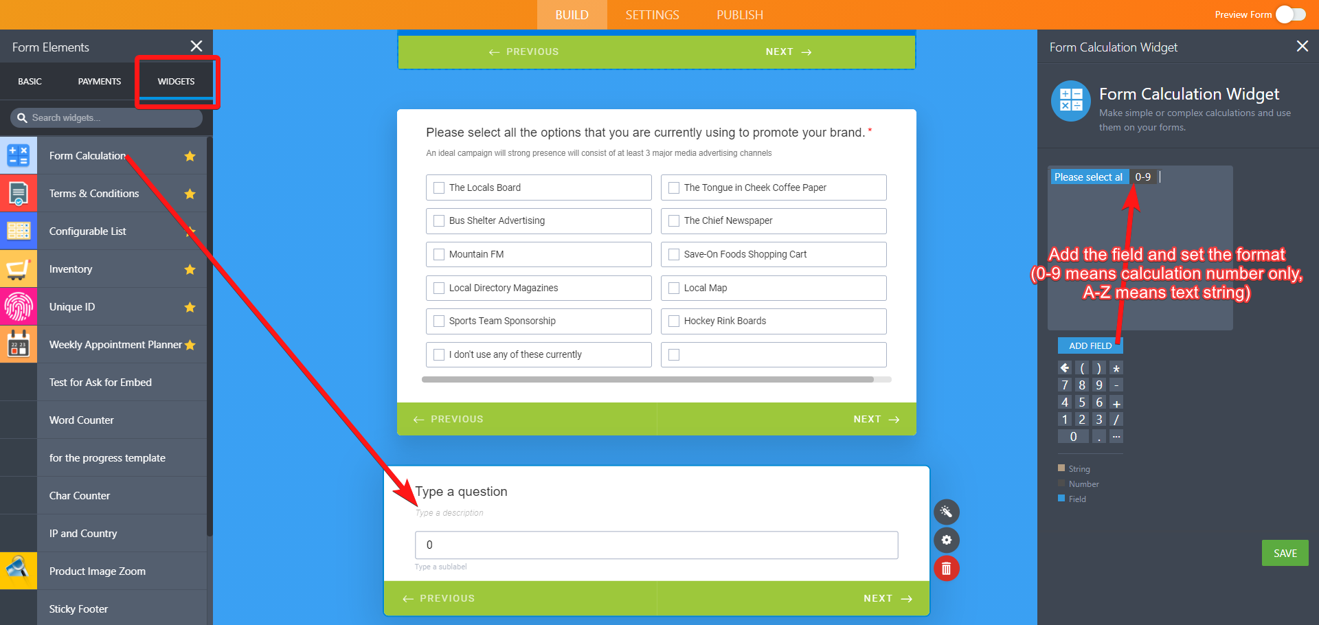 I Need The Calculation Fields To Show Up And Not The Actual Selected Items In The Auto Responder