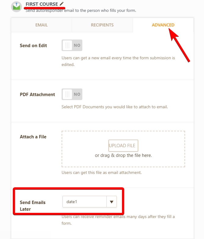 How to send a reminder email to anyone who complete the form?