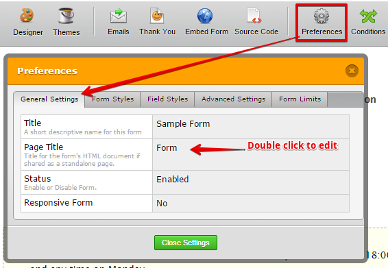 How To Change The Page Title Of The Form