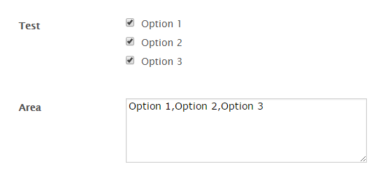 How to output checkbox text into a text area with checkbox selections ...