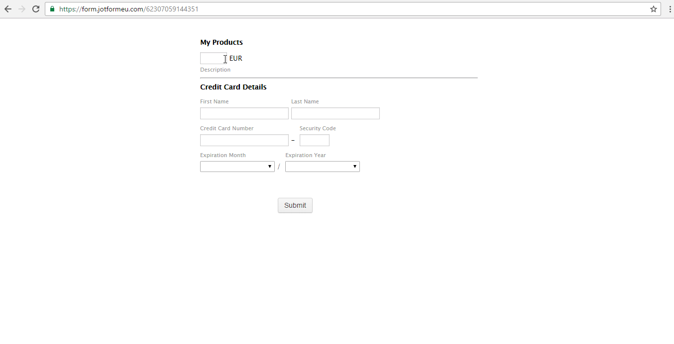 Prepopulating price to jotform via url parameters