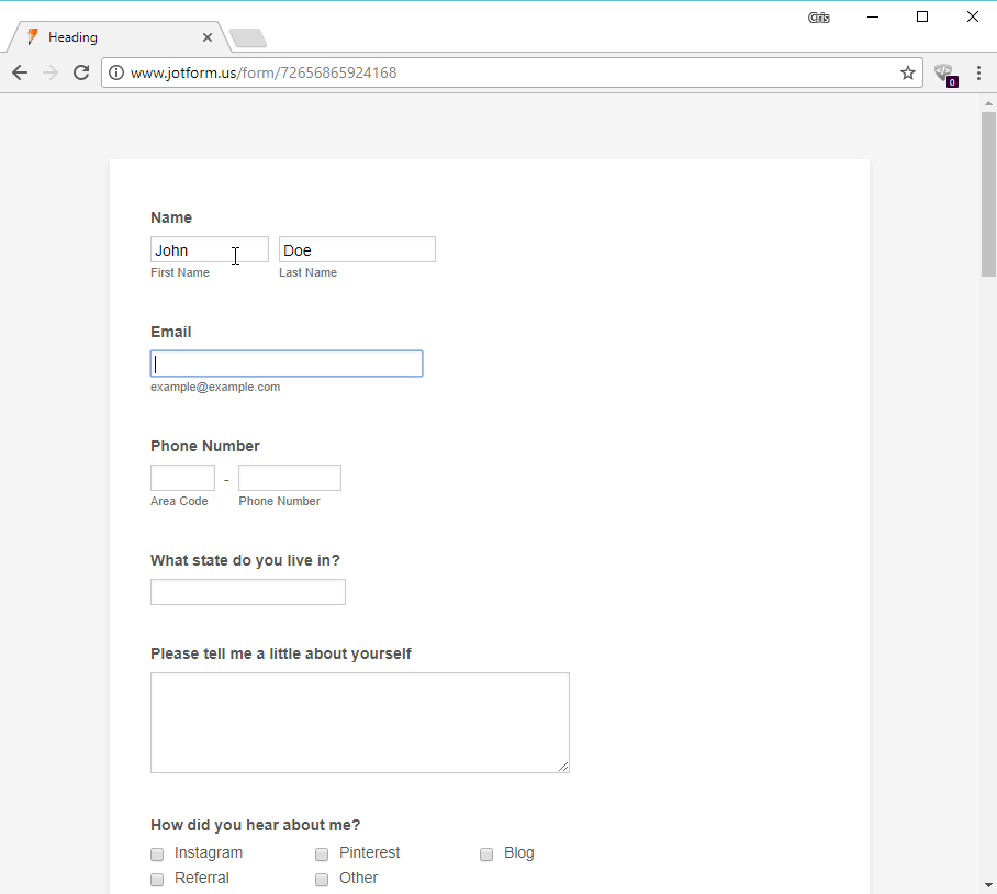 No option to submit my form