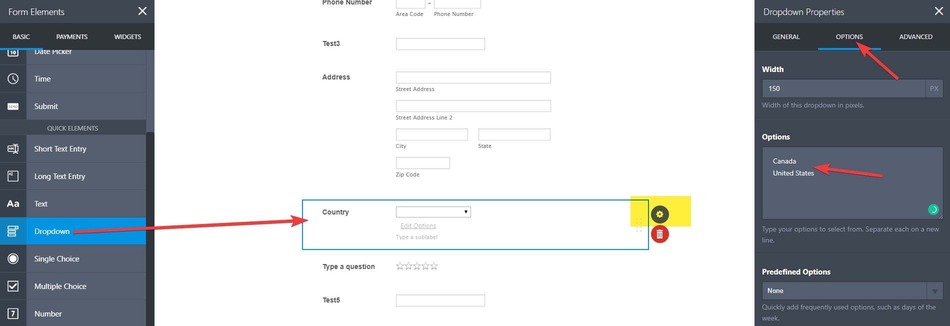 Rearrange countries in address drop down