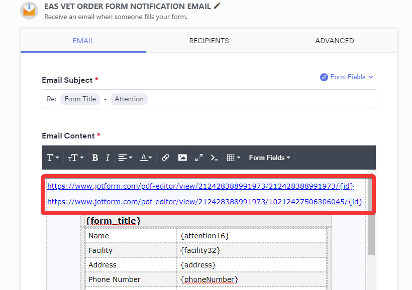 No PDF Attachments To Emails