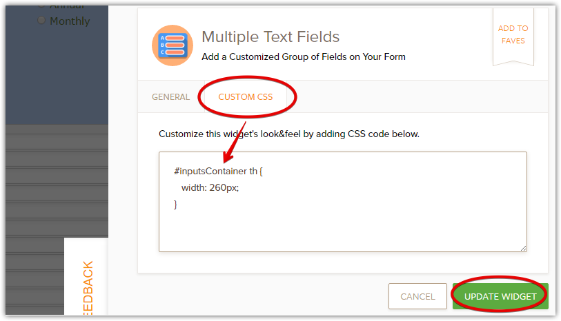 Multiple Text Fields Adjust The Length Of The Labels In The Widget 