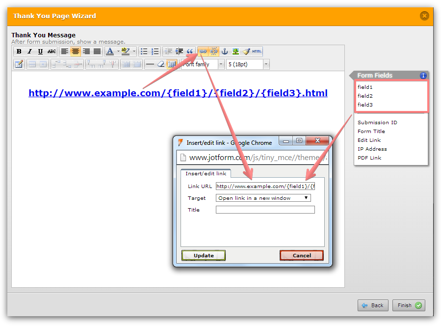 Create A Hyperlink Based On Answers 