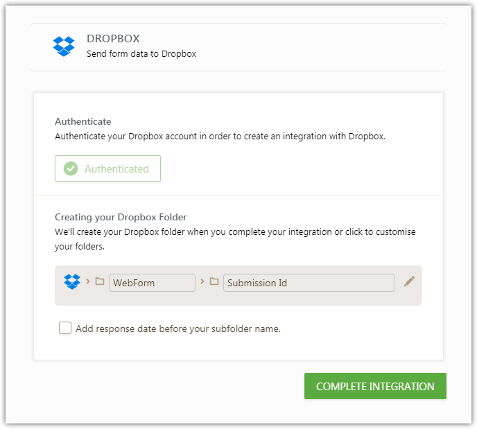 How Can I Continue A Form Multiple Times Before It Uploads To Dropbox