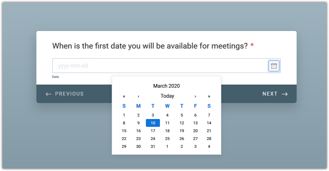 Card Form Date Picker Not Working 3996