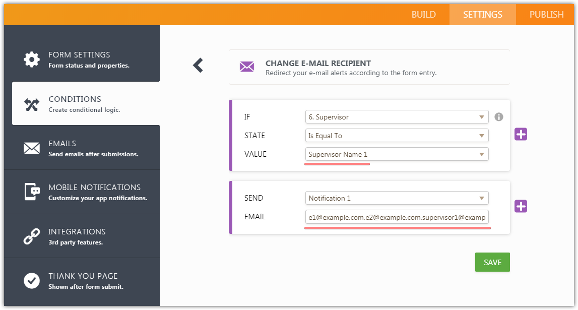 Sending conditional workflow notifications