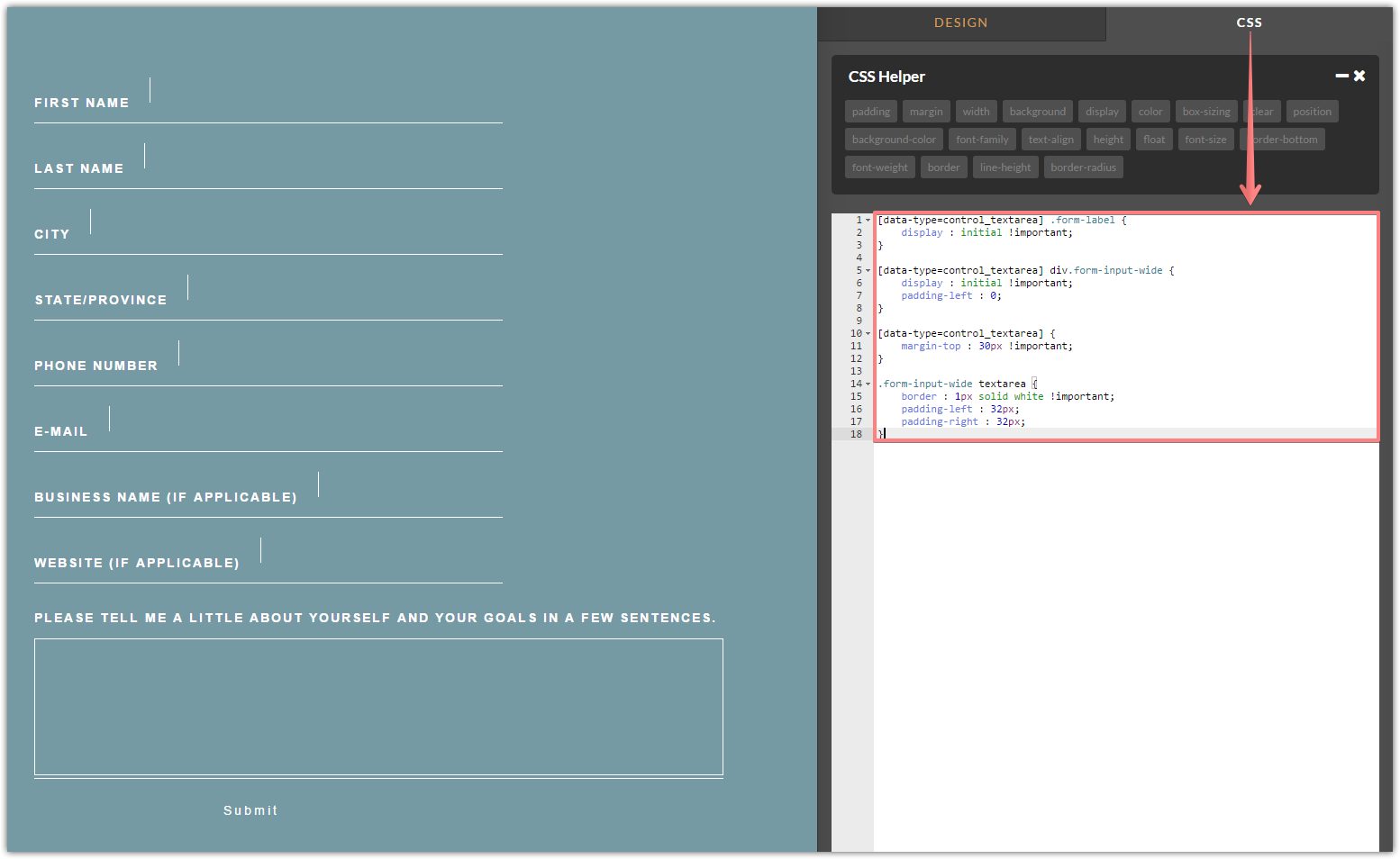 Why can't I type into Text Area on 'Cool and Minimal' Theme?