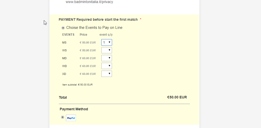 How can I correct the pricing for each sub product in the Payment form?