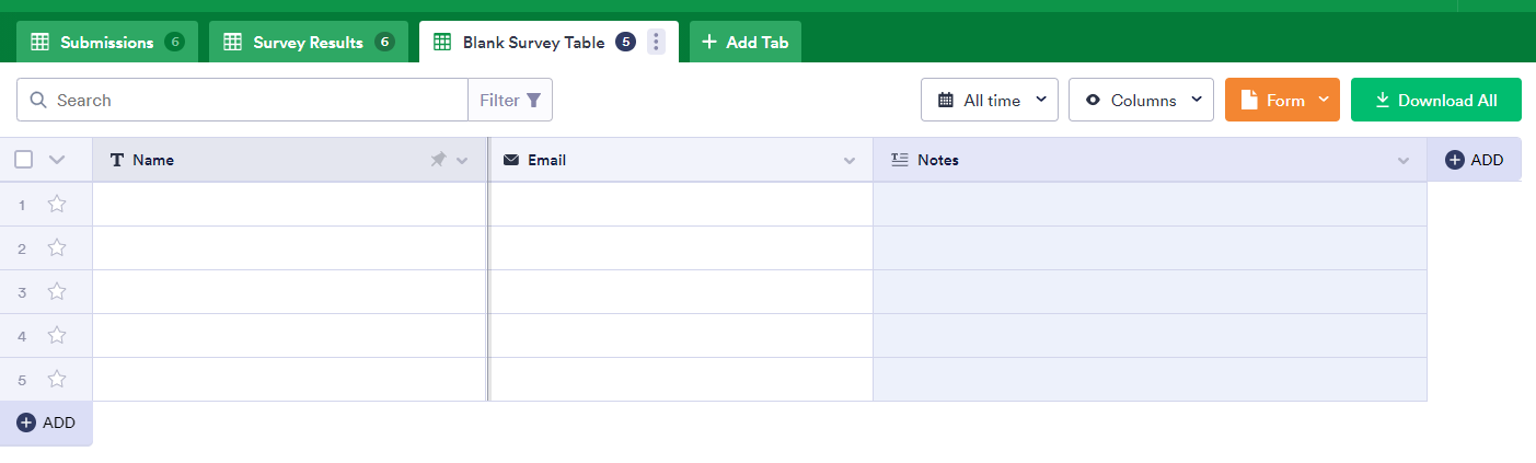 How To Create A Blank Tab In Jotform Tables
