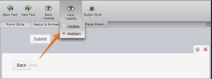 Use of page breaks and/or form collapse tool to control what is displayed